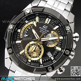 Casio Edifice Chronograph Stopwatch 100M Black Gold Watch EFR-559DC-1AV ...
