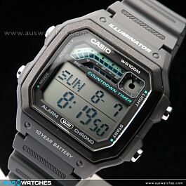 BUY Casio Digital 10-Year Battery 100M Resin Band Watch WS-1600H-8A ...