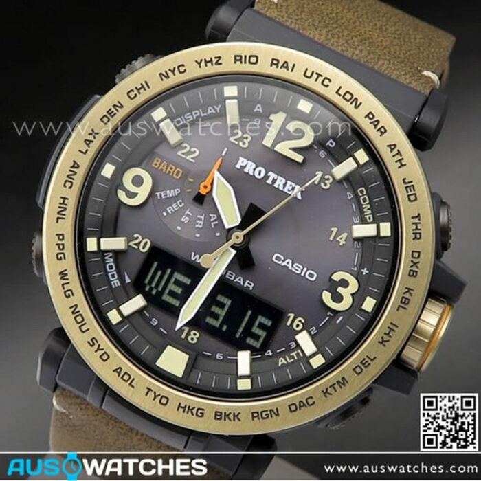 BUY Casio PROTREK Triple Sensor Ver 3 Tough Solar Leather Strap Watch PRG-600YL-5, PRG600YL ...