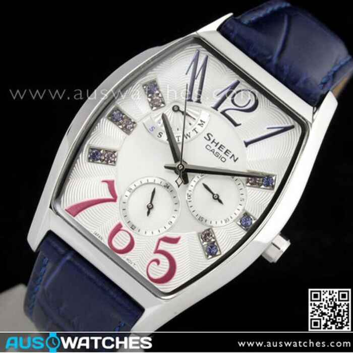 BUY Casio Sheen SWAROVSKI Tonneau Ladies Watch SHE-3026L-7A3, SHE3026L ...