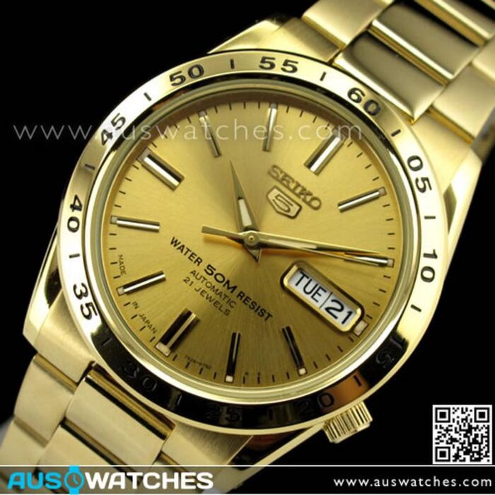BUY Seiko 5 Gold Tone Automatic Day Date Mens Watch SNKE06J1 SNKE06 ...